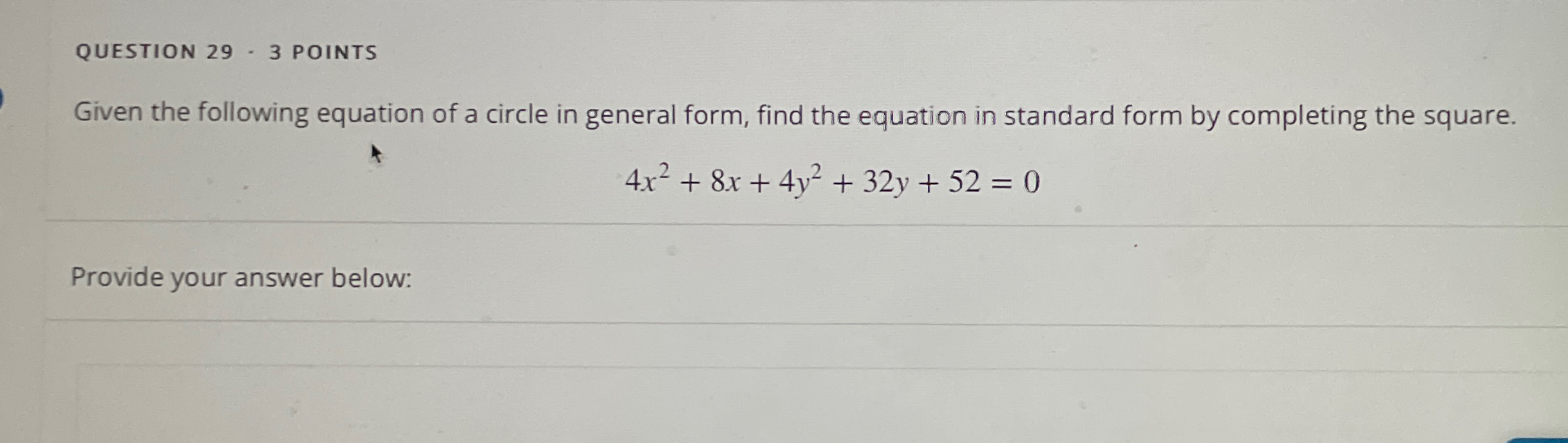 Solved QUESTION 29 - 3 ﻿POINTSGiven the following equation | Chegg.com