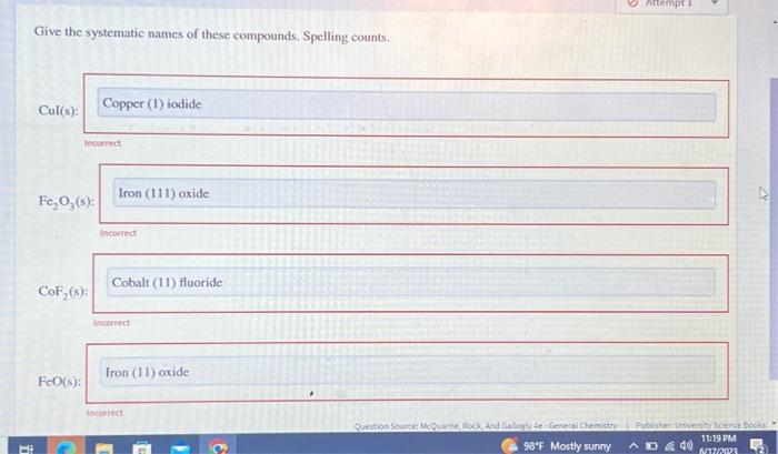 Solved Give the systematic names of these compounds. | Chegg.com