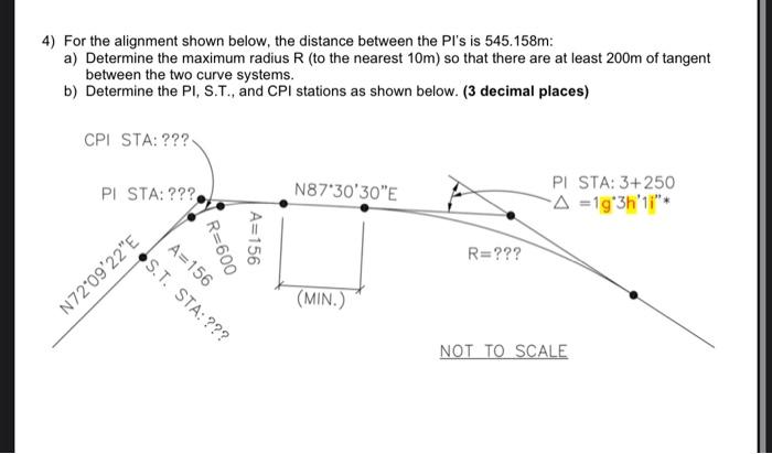 Solved 4) For the alignment shown below, the distance | Chegg.com