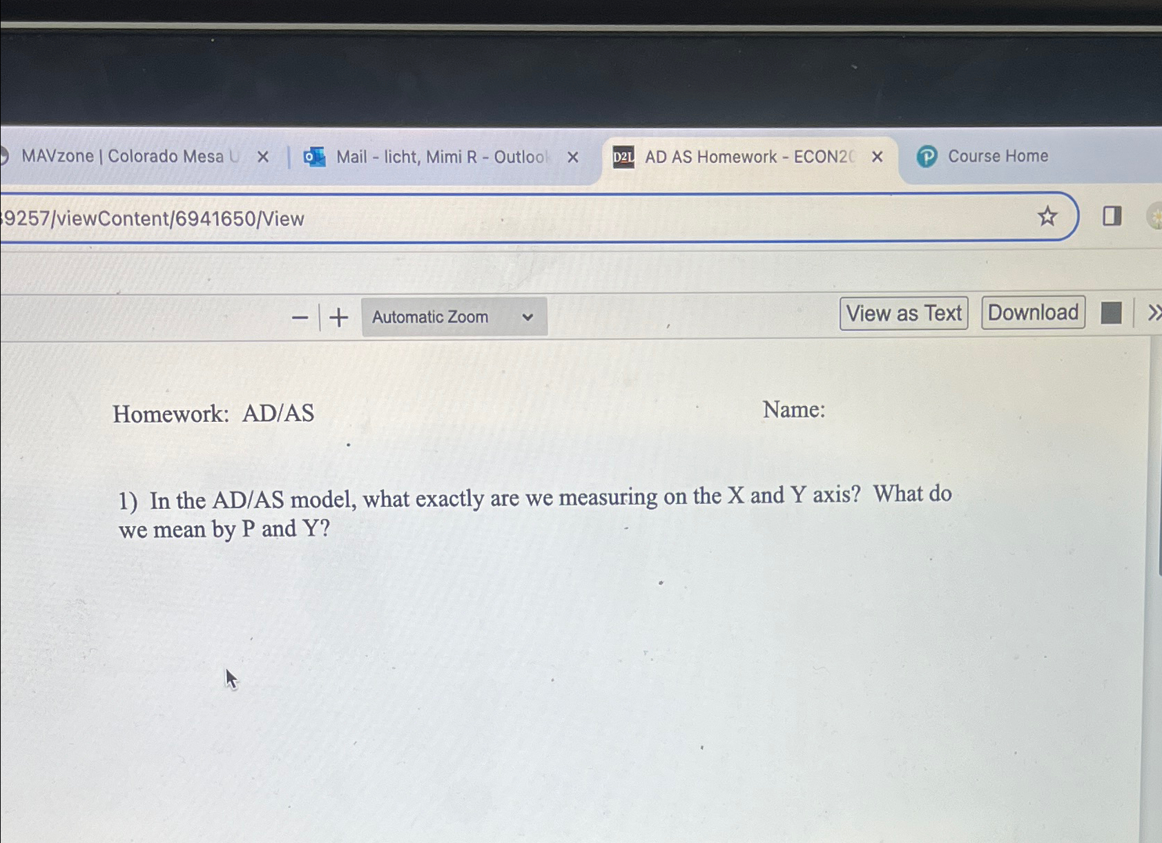 Solved MAVzone / ﻿Colorado MesaMail - ﻿licht, Mimi R - | Chegg.com