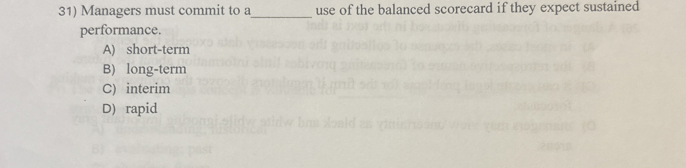 Solved Managers must commit to ause of the balanced | Chegg.com
