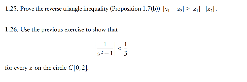 Solved 1.25. ﻿Prove the reverse triangle inequality | Chegg.com