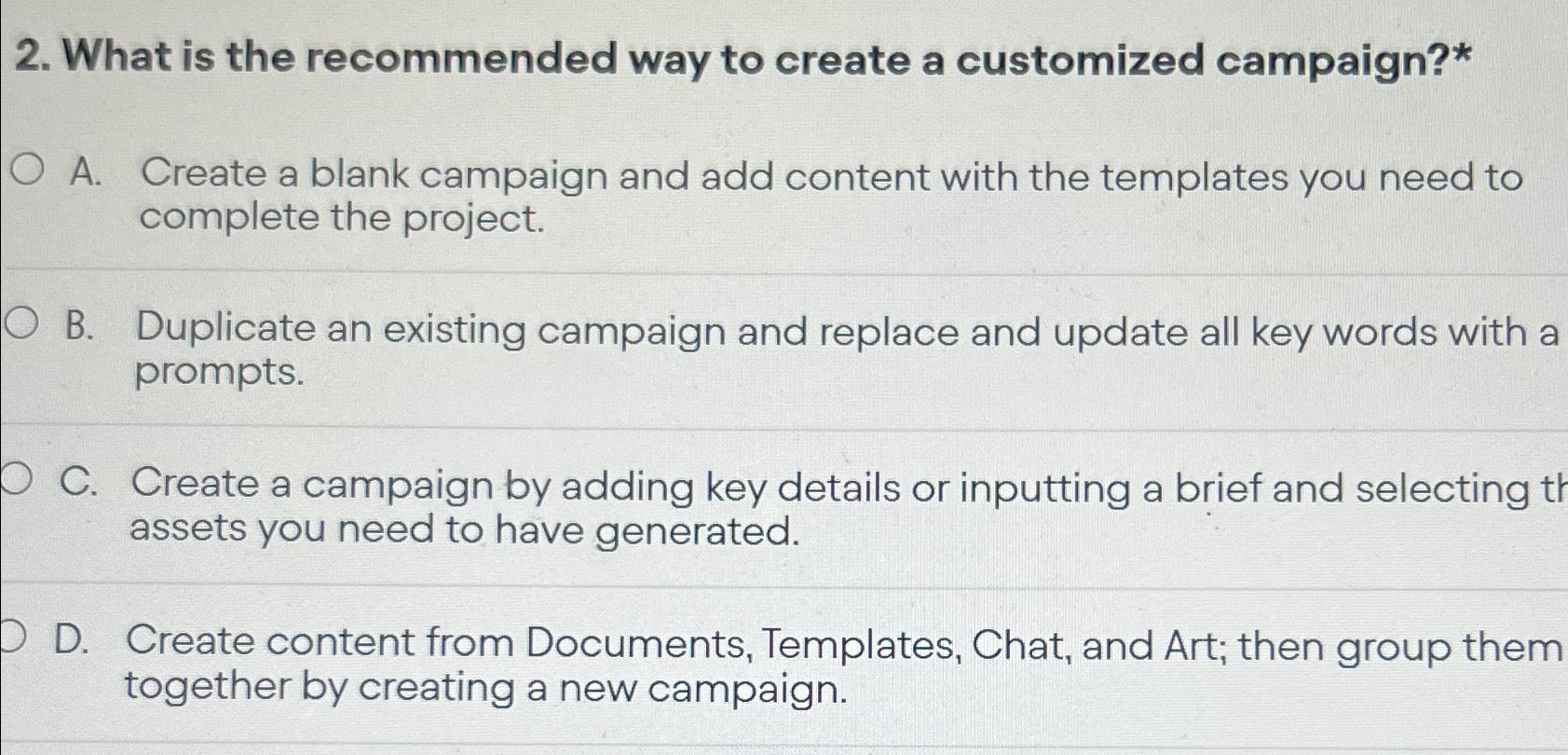 Solved What is the recommended way to create a customized | Chegg.com