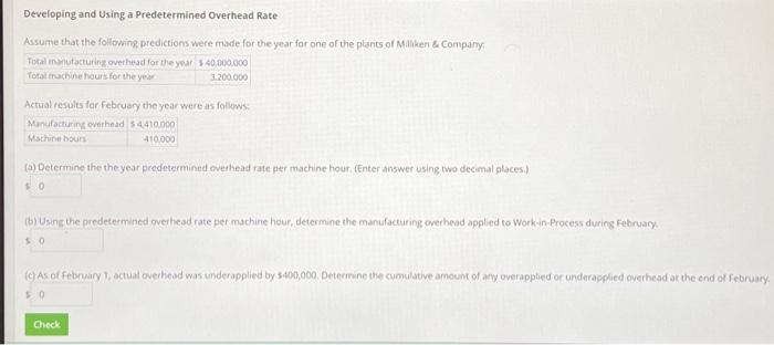 Solved Developing and Using a Predetermined Overhead Rate | Chegg.com