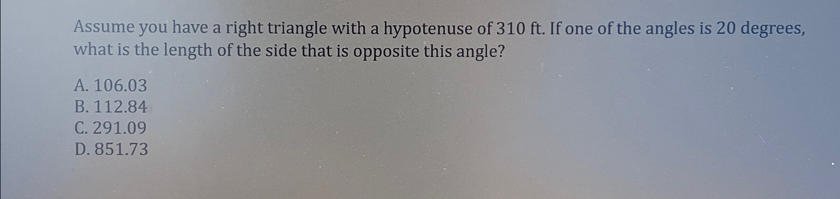 Solved Assume you have a right triangle with a hypotenuse of | Chegg.com