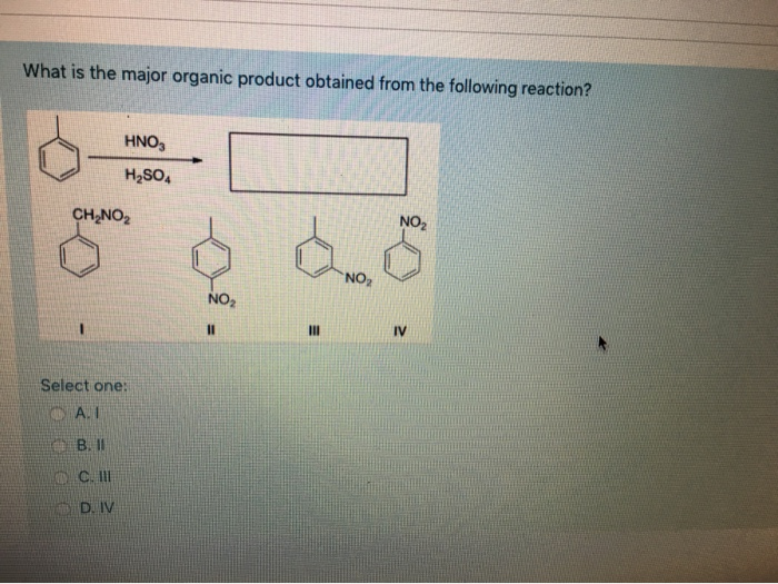 Solved What is the major organic product obtained from the | Chegg.com