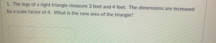 Solved 1. The legs of a right triangle measure 3 feet and 4 | Chegg.com