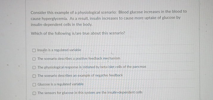 Solved Consider this example of a physiological scenario: | Chegg.com