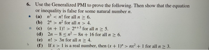 Solved 6. Use the Generalized PMI to prove the following. | Chegg.com