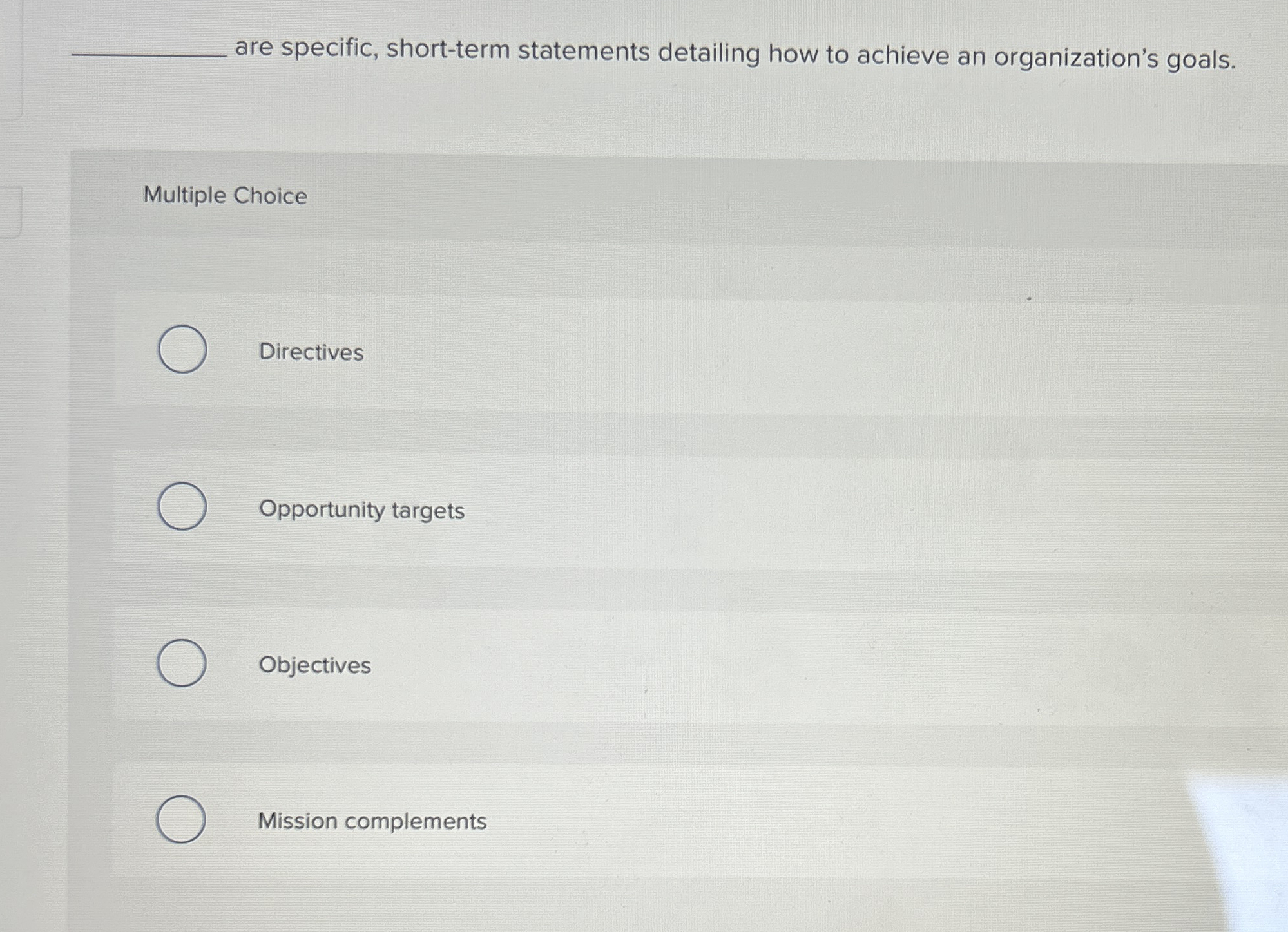 Solved are specific, short-term statements detailing how to | Chegg.com