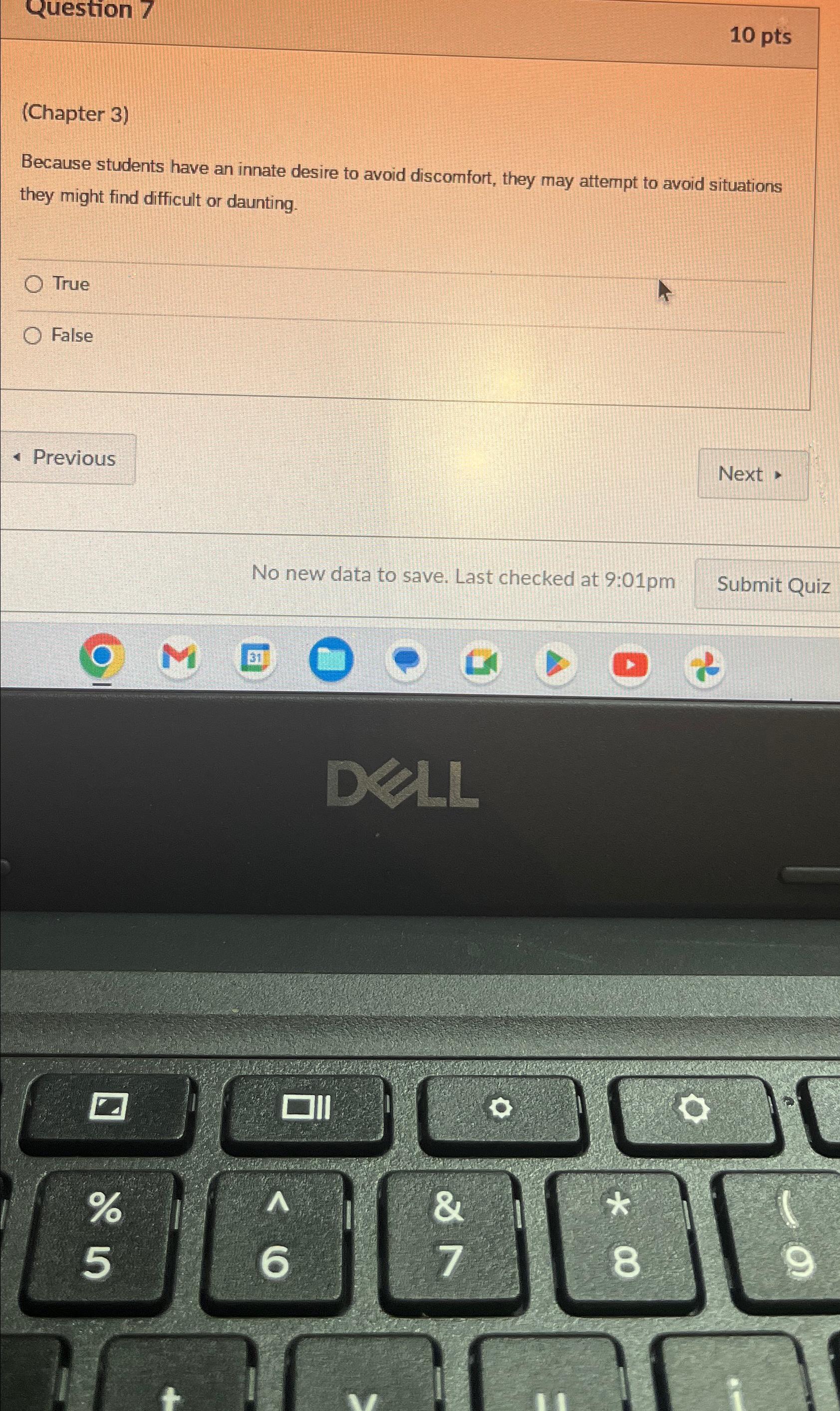Solved Question 710 ﻿pts(Chapter 3)Because students have an | Chegg.com