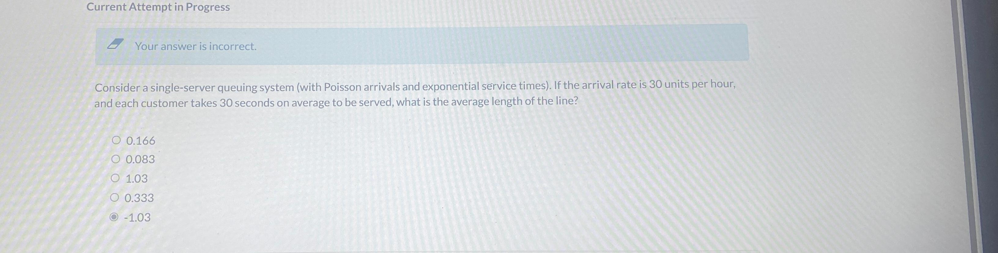 Solved Current Attempt in ProgressYour answer is | Chegg.com