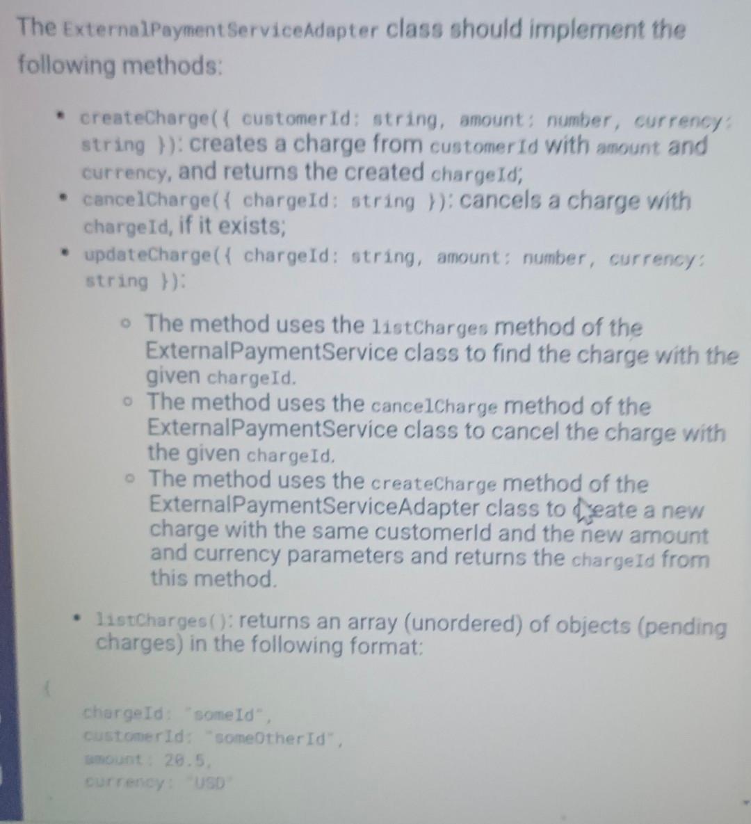 Solved Your task is to implement an adapter pattern for a | Chegg.com