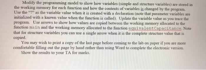 Solved B. Exercise: Programming Medel (5 points) On the last | Chegg.com