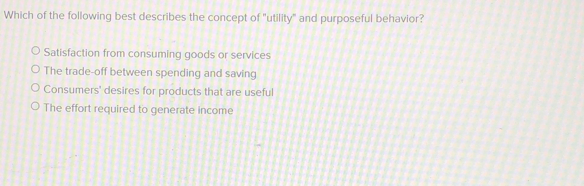 Solved Which of the following best describes the concept of | Chegg.com