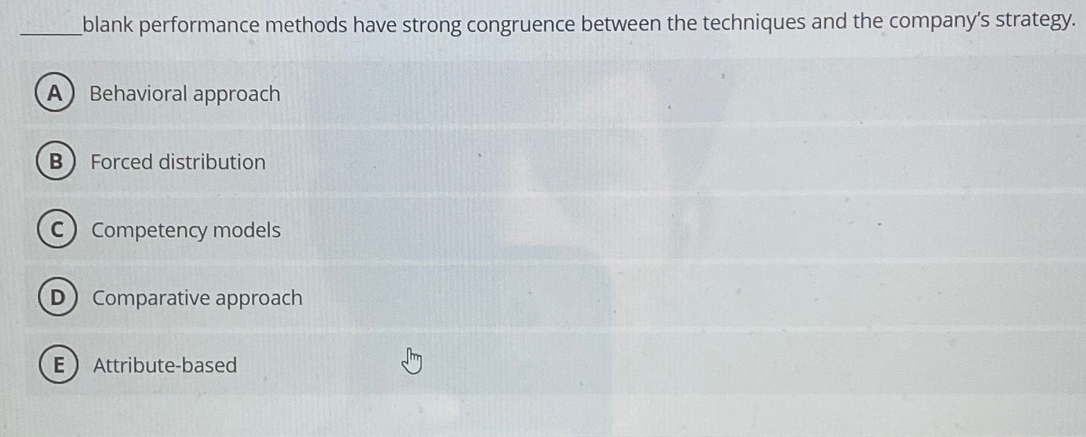 Solved blank performance methods have strong congruence | Chegg.com