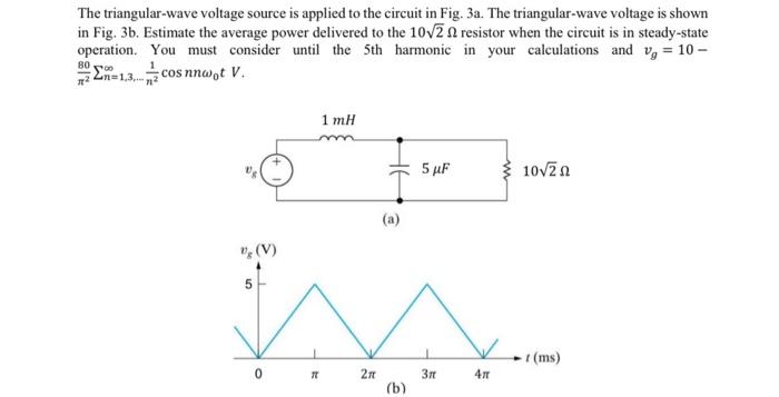 Solved The triangular-wave voltage source is applied to the | Chegg.com
