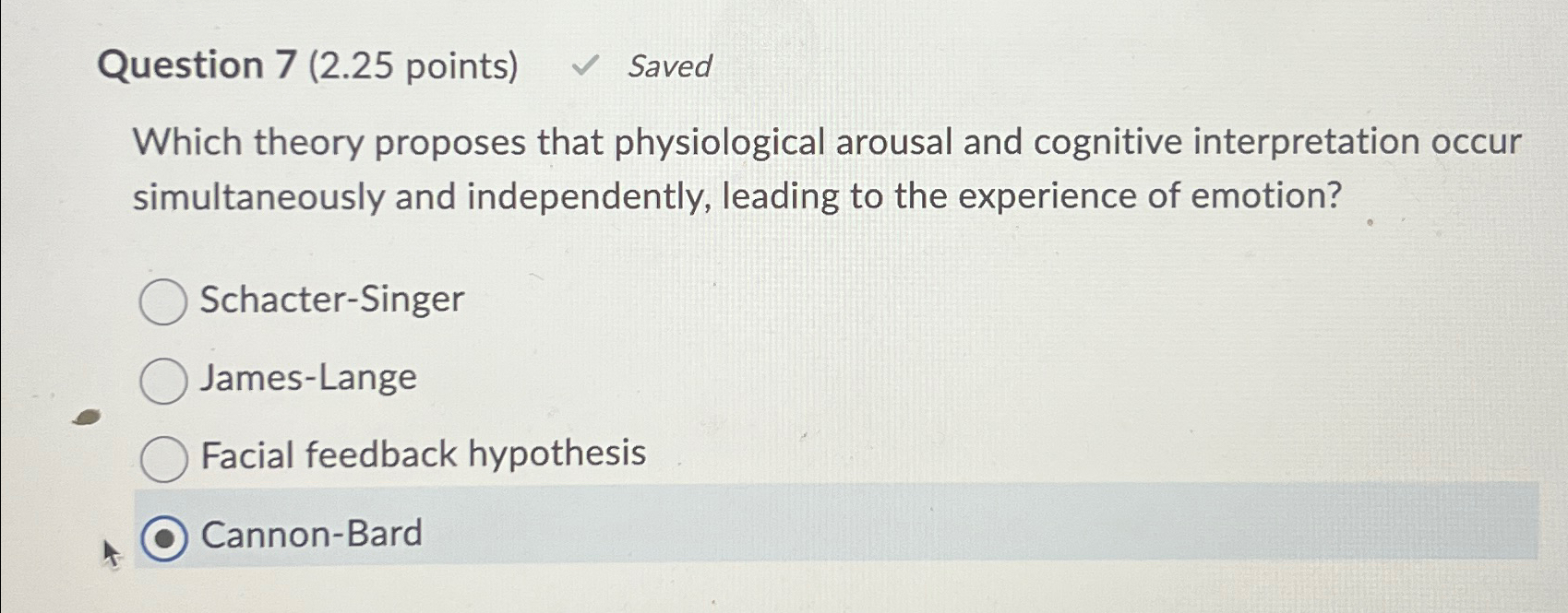 Solved Question 7 (2.25 ﻿points) ﻿Saved Which theory | Chegg.com
