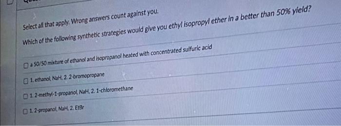 Solved hi. i believe one of the answers is 1.2-propanol, NaH | Chegg.com