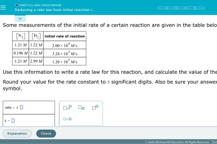 Solved O KINETICS AND EQUILIBRIUM Deducing a rate law from | Chegg.com