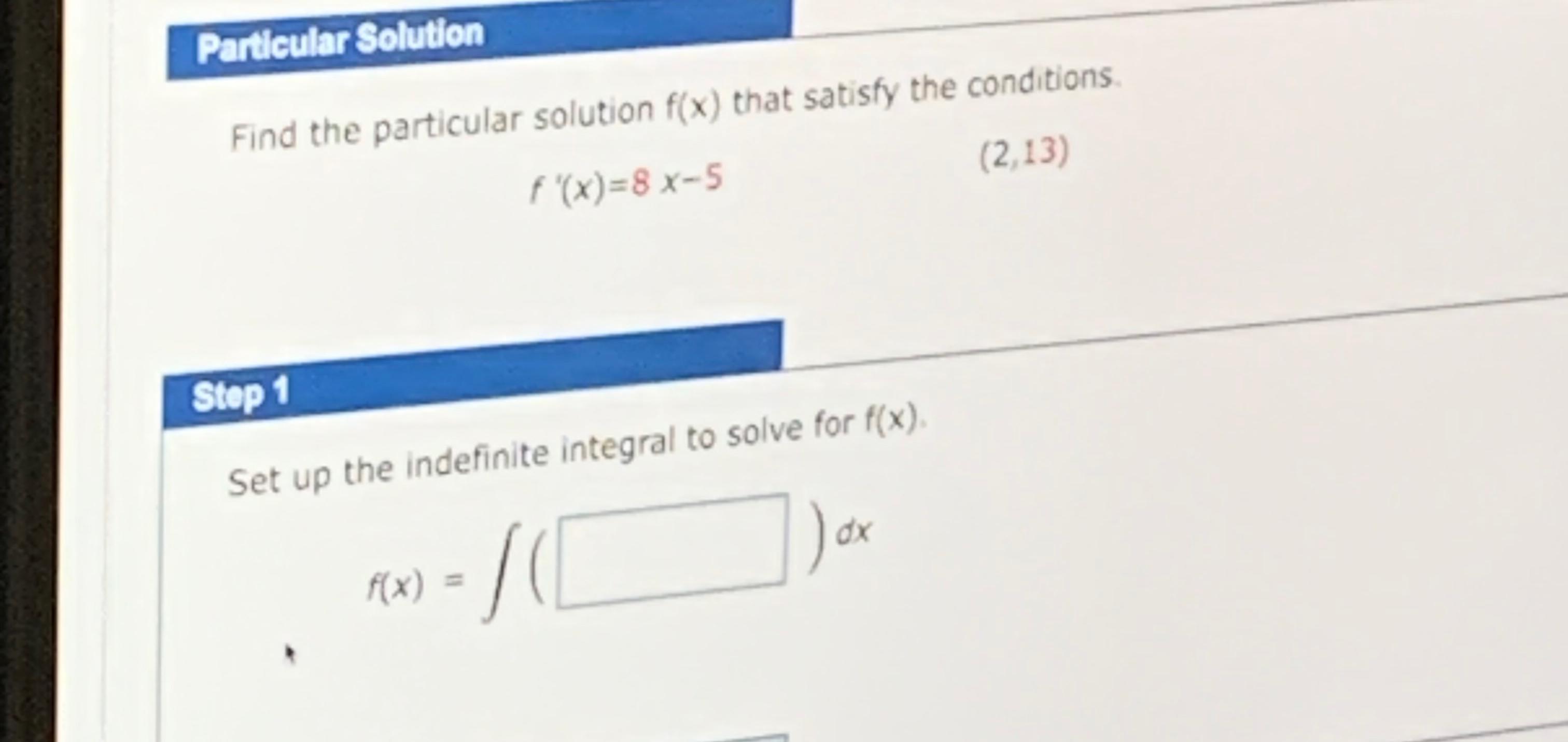 Solved Particular SolutionFind the particular solution f(x) | Chegg.com