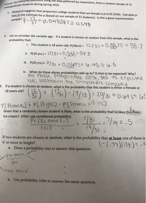 Solved sen student is Male, what is the probability that he | Chegg.com
