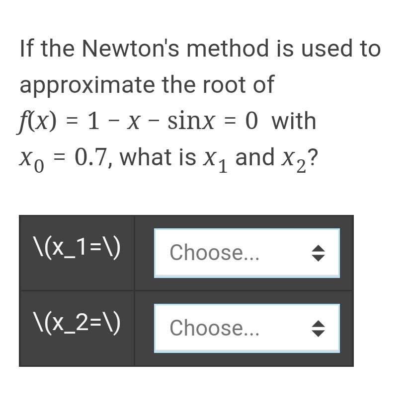 Solved If the Newton's method is used to approximate the | Chegg.com