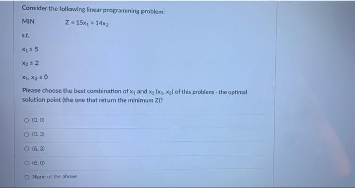 Solved Consider the following linear programming problem: | Chegg.com