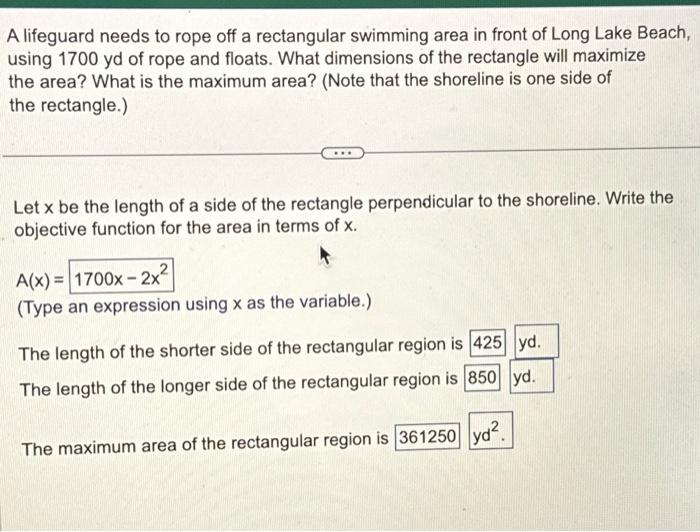 Solved 2x+y=1700y=1700−2x Max value (i) x where | Chegg.com