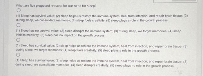 Solved What five theories propose explanations for why we | Chegg.com