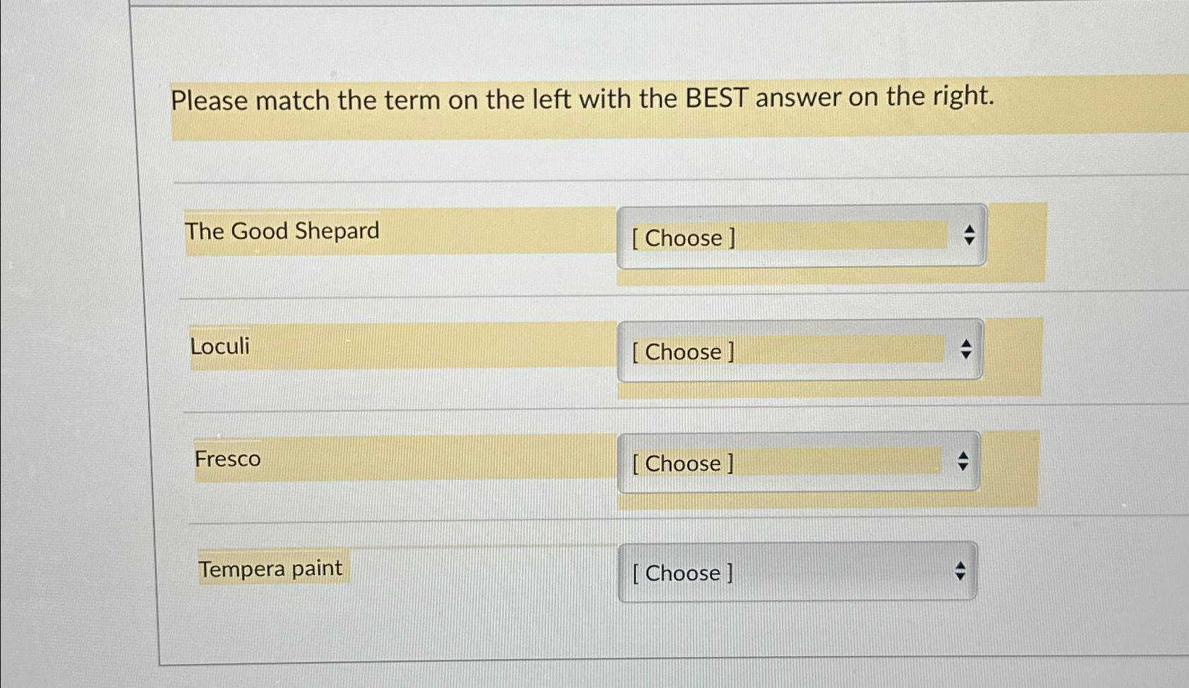 Solved Please match the term on the left with the BEST | Chegg.com
