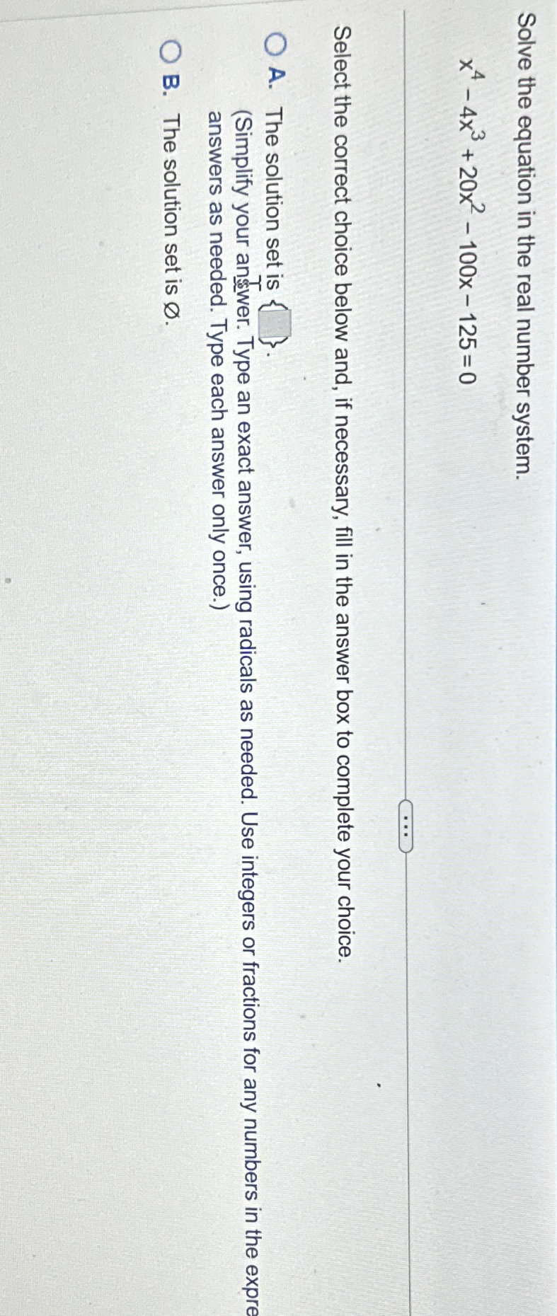 Solved Solve the equation in the real number | Chegg.com