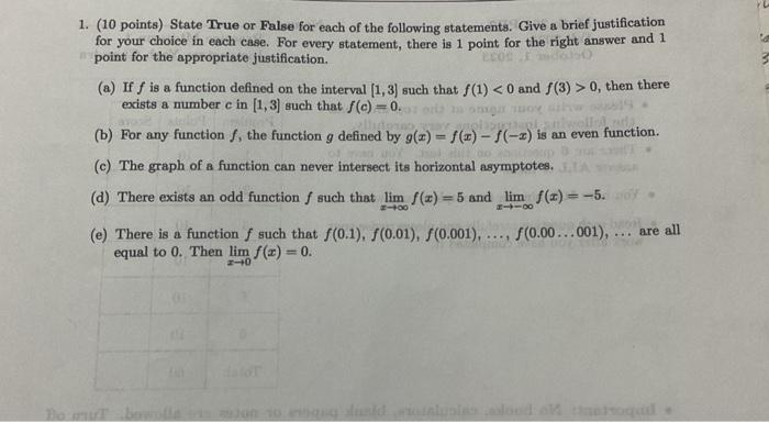 Solved state true or false for each of the following | Chegg.com