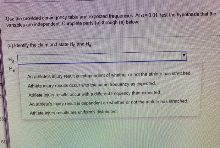 Solved Use the provided contingency table and expected | Chegg.com