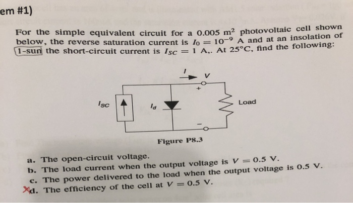 Solved Problem #3) A crystalline silicon solar cell | Chegg.com