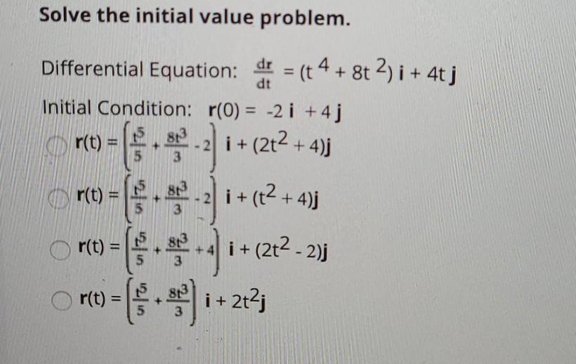 Solved Solve the initial value problem. Differential | Chegg.com