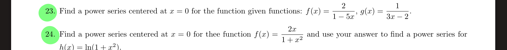 Solved Find a power series centered at x=0 ﻿for the function | Chegg.com