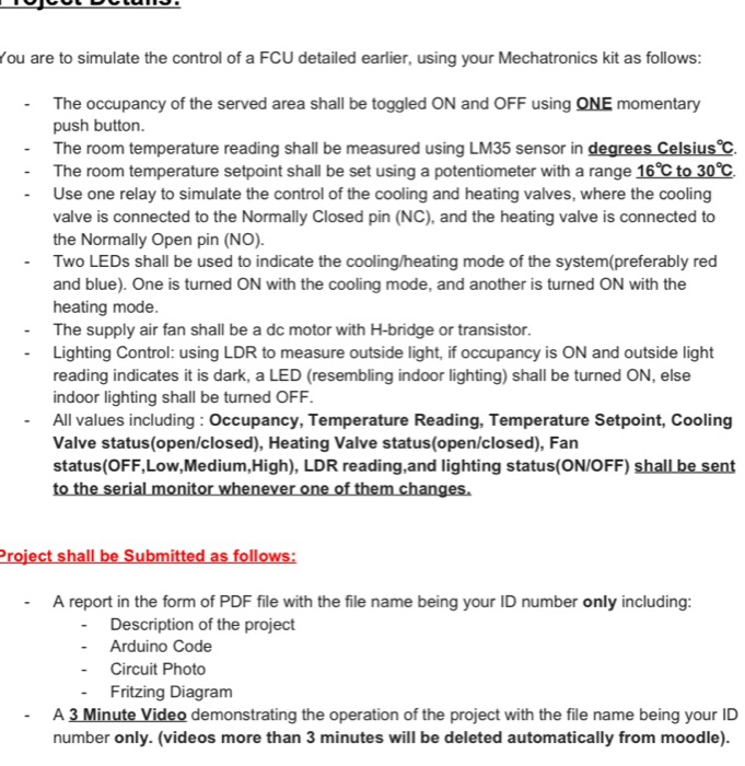 Sequence of Operation: The FCU is controlled either | Chegg.com