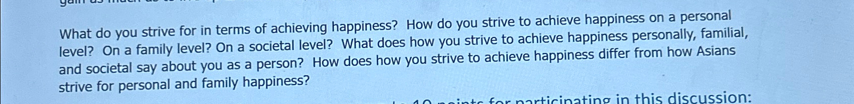 Solved What do you strive for in terms of achieving | Chegg.com