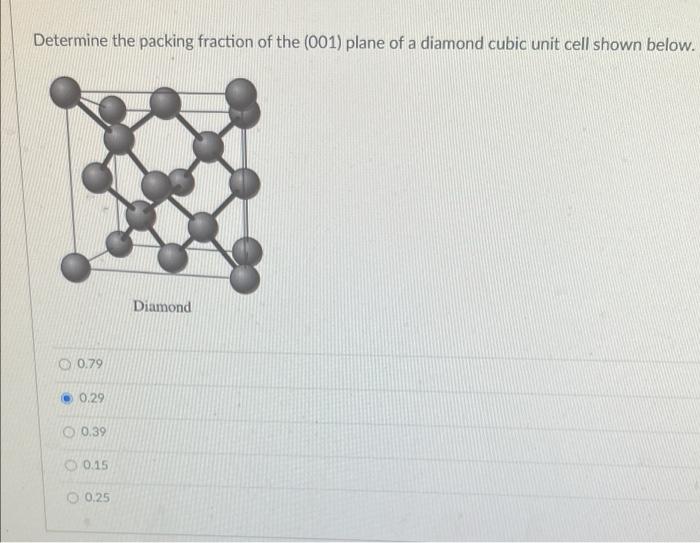 Solved Determine the packing fraction of the (001) plane of | Chegg.com