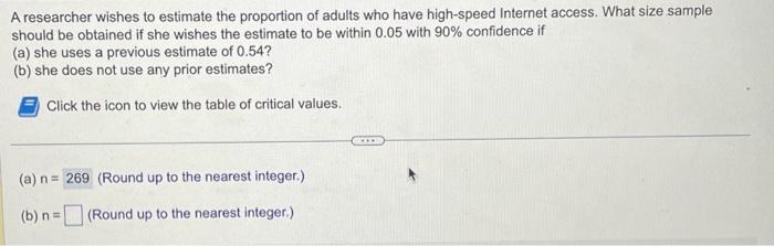 Solved A researcher wishes to estimate the proportion of | Chegg.com