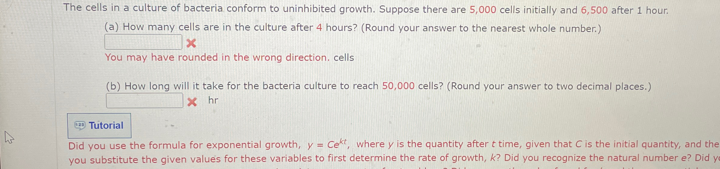 Solved The cells in a culture of bacteria conform to | Chegg.com