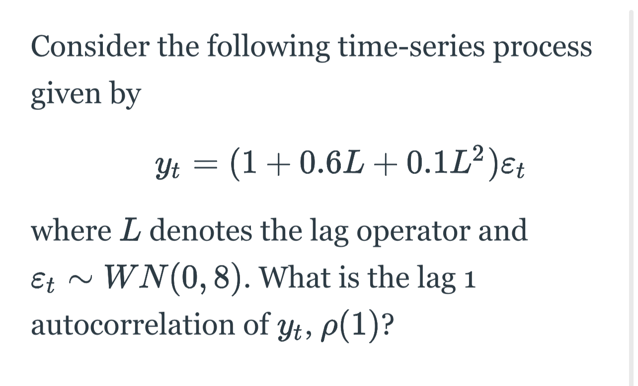 Solved A q-th order moving average process, denoted by | Chegg.com