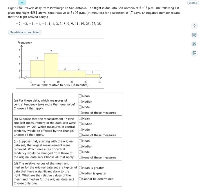 Solved Flight 4581 travels daily from Pittsburgh to San | Chegg.com