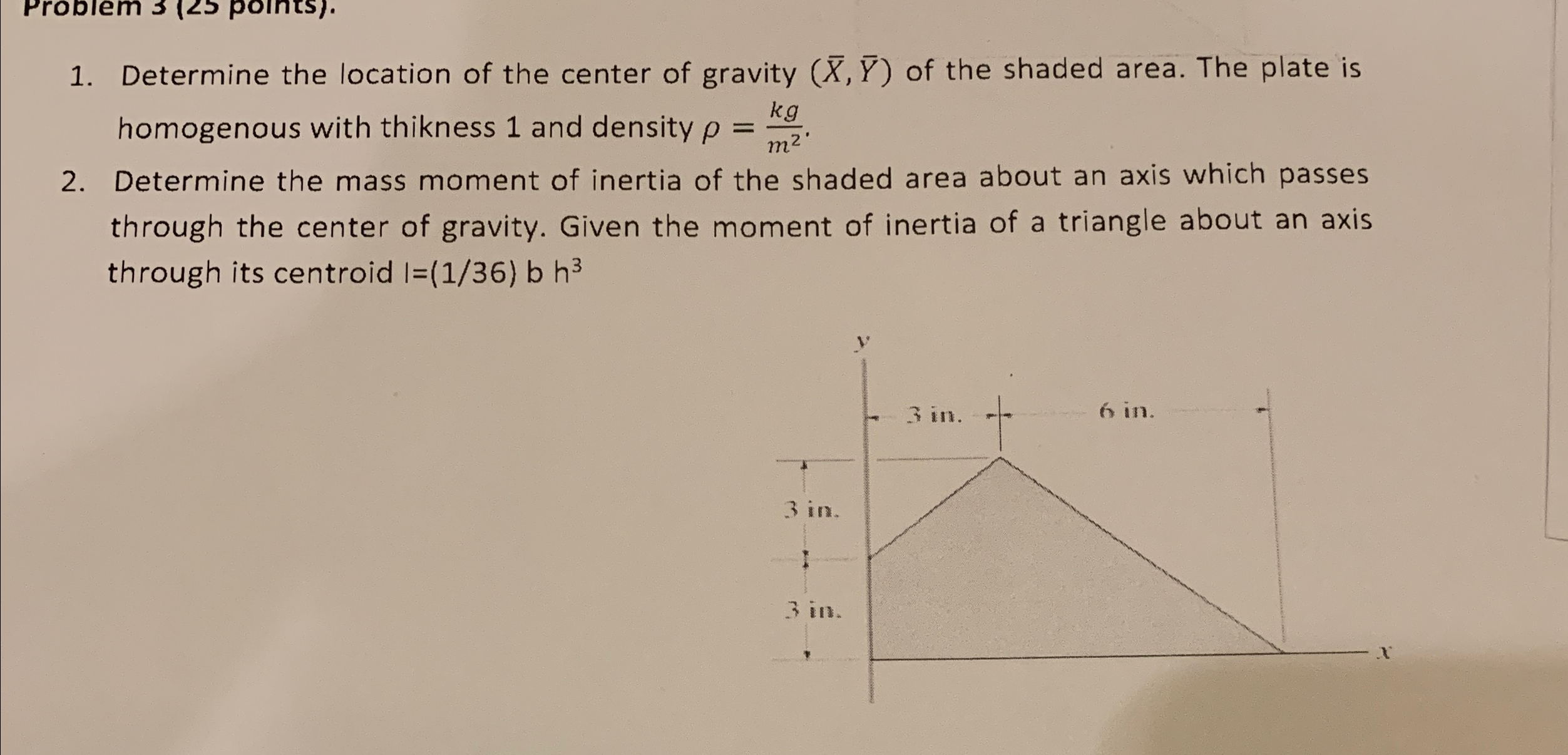 Solved Determine the location of the center of gravity | Chegg.com