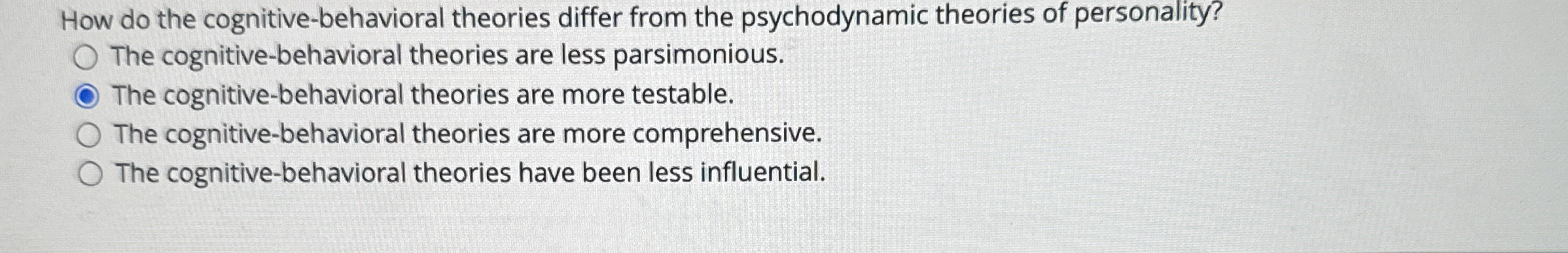 Solved How do the cognitive-behavioral theories differ from | Chegg.com