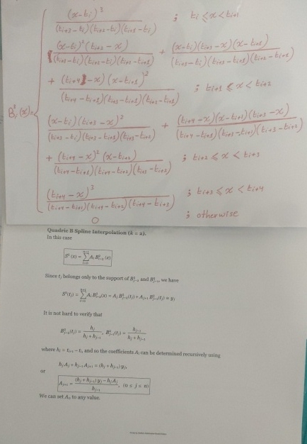 Solved using B^3i(x) ﻿find the cubic B-spline interpolation | Chegg.com