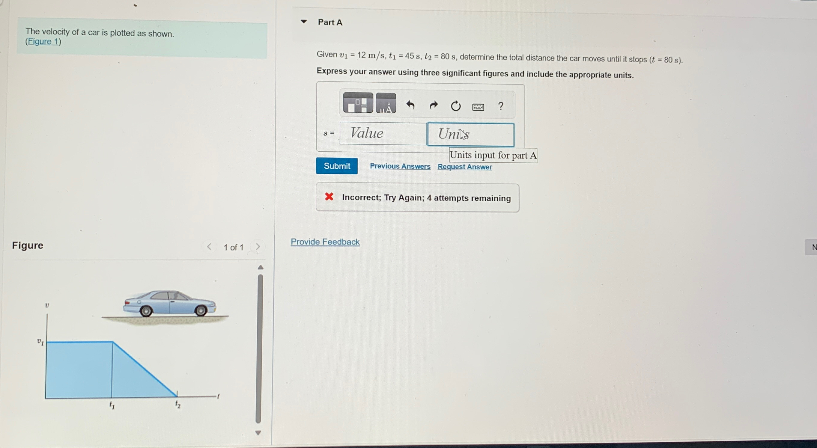 Solved The velocity of a car is plotted as shown.(Figure | Chegg.com