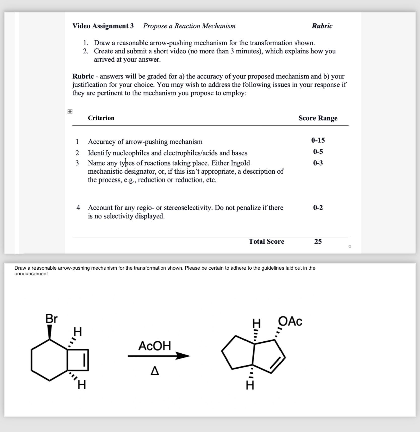 Solved Video Assignment 3 ﻿Propose a Reaction | Chegg.com