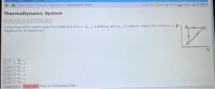 Solved ThermoDynamic System A thermodynamic system goes from | Chegg.com